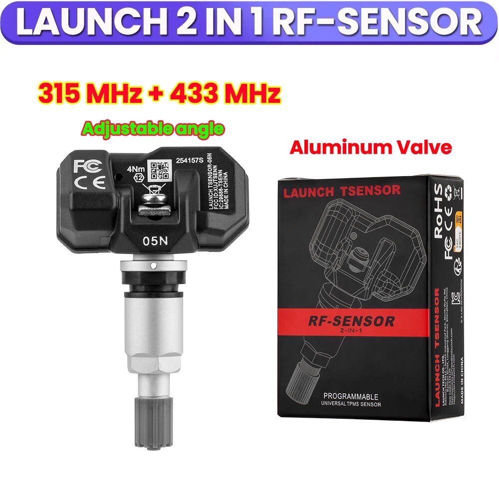 LAUNCH X431 TPMS RF-сенсор 2 в 1 тестер датчиков давления в шинах 315 МГц/433 МГц 4PCS, Type 1