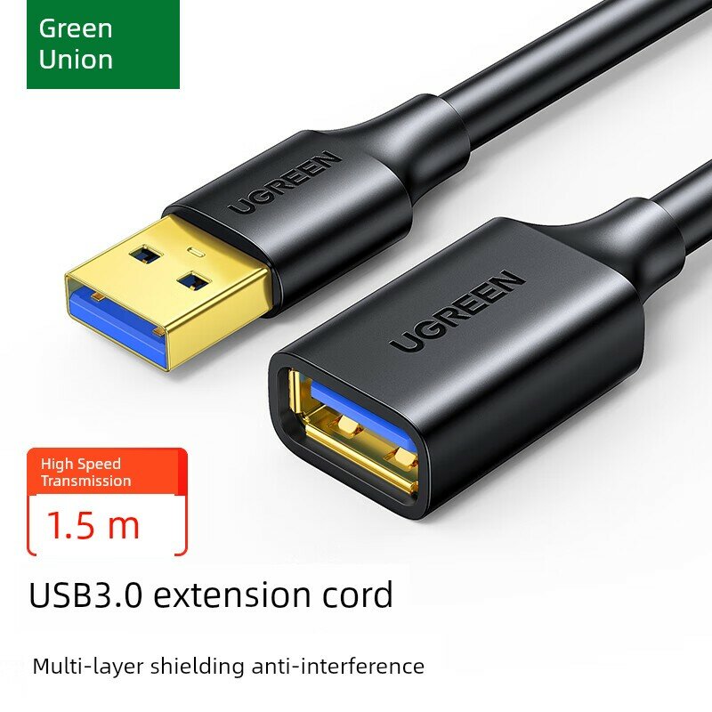 Золотое покрытие USB 3.0 удлинительный кабель, длина 1,5 метра, идеальный для мониторов и игровых конфигураций, быстрая