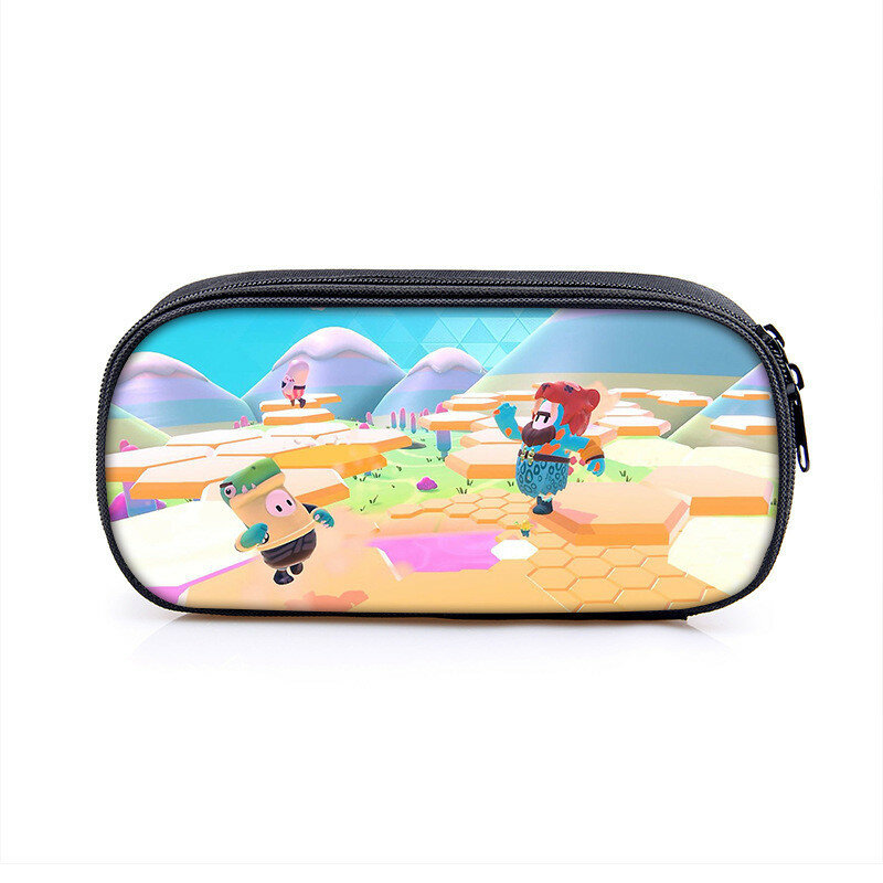 Fall guys cartoon pen holder with waterproof nylon material for classroom use, 26