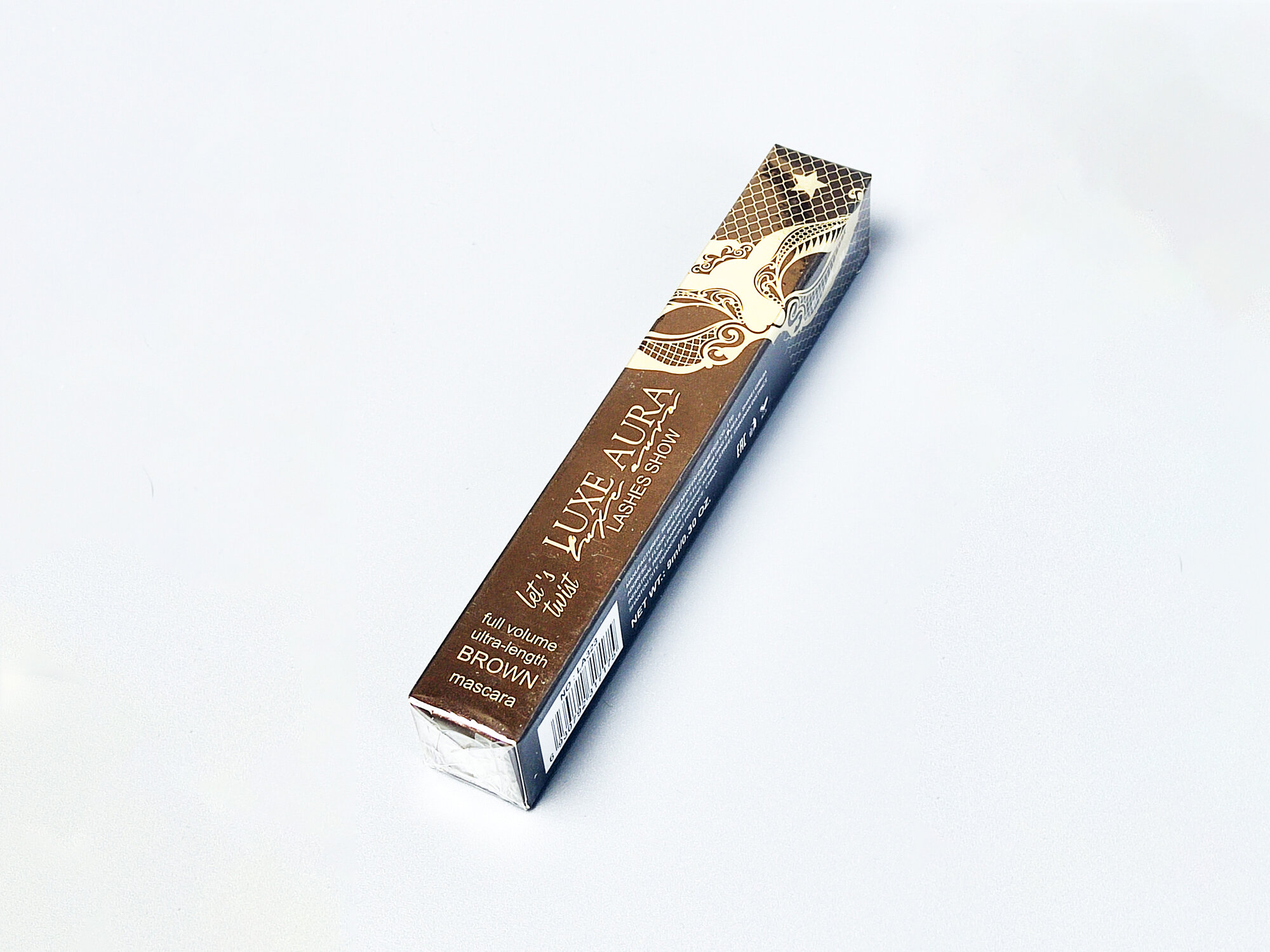 Тушь LUXE AURA для увеличения объема и удлинения ресниц, коричневая, 9 мл.