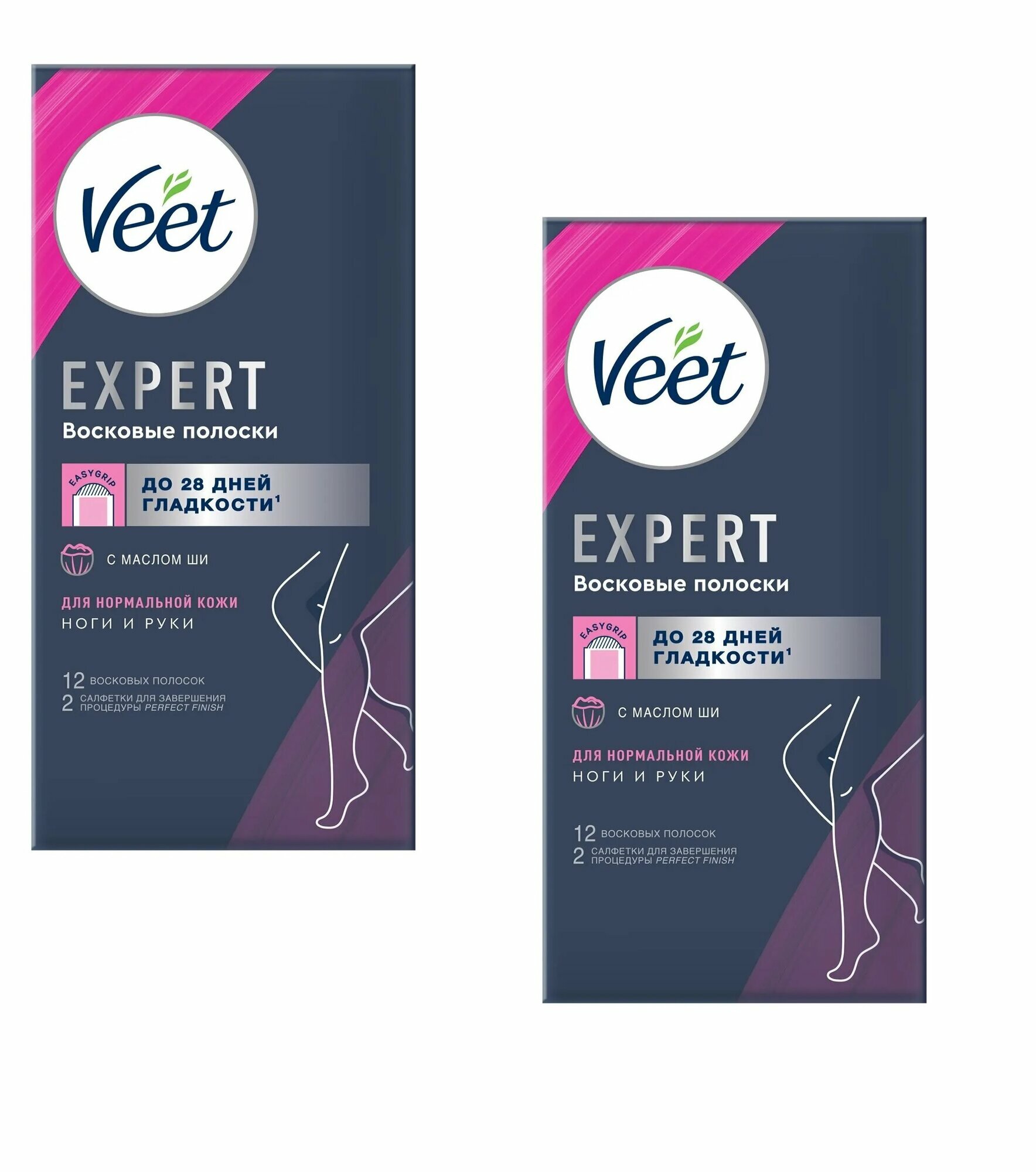 Полоски восковые Veet для нормальной кожи 12шт, 2упаковки