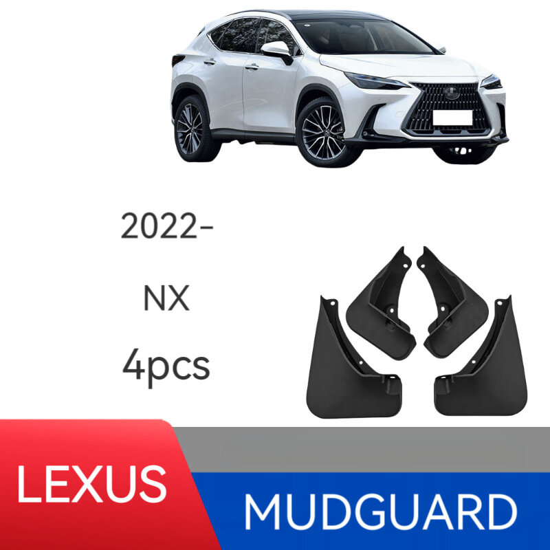 Брызговики для Lexus NX 2022-2025 из мягкого PP, для грязи/камней/дороги, без сверления