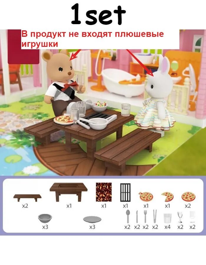 Игрушка аксессуара для барбекю 1set, подходящая для детей, чтобы играть дома или в качестве подарка на день рождения