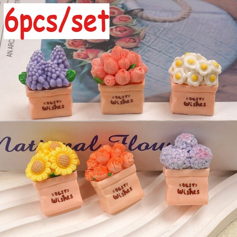 6pcs/set цветочных пакетов, подходящих для использования в качестве кукляного дома или украшений стола