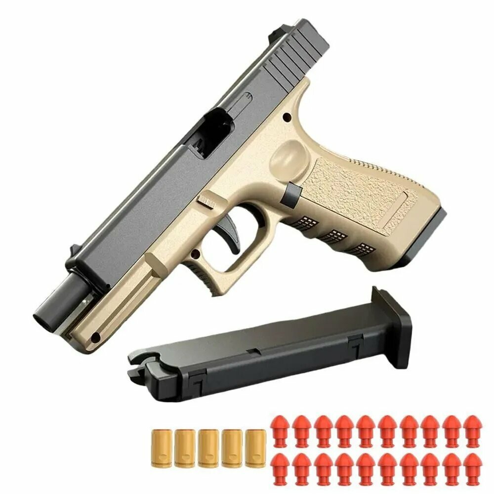 Пистолет детский Глок, пистолет автоматический с вылетающими гильзами, GLOCK, Colt, Desert Eagle