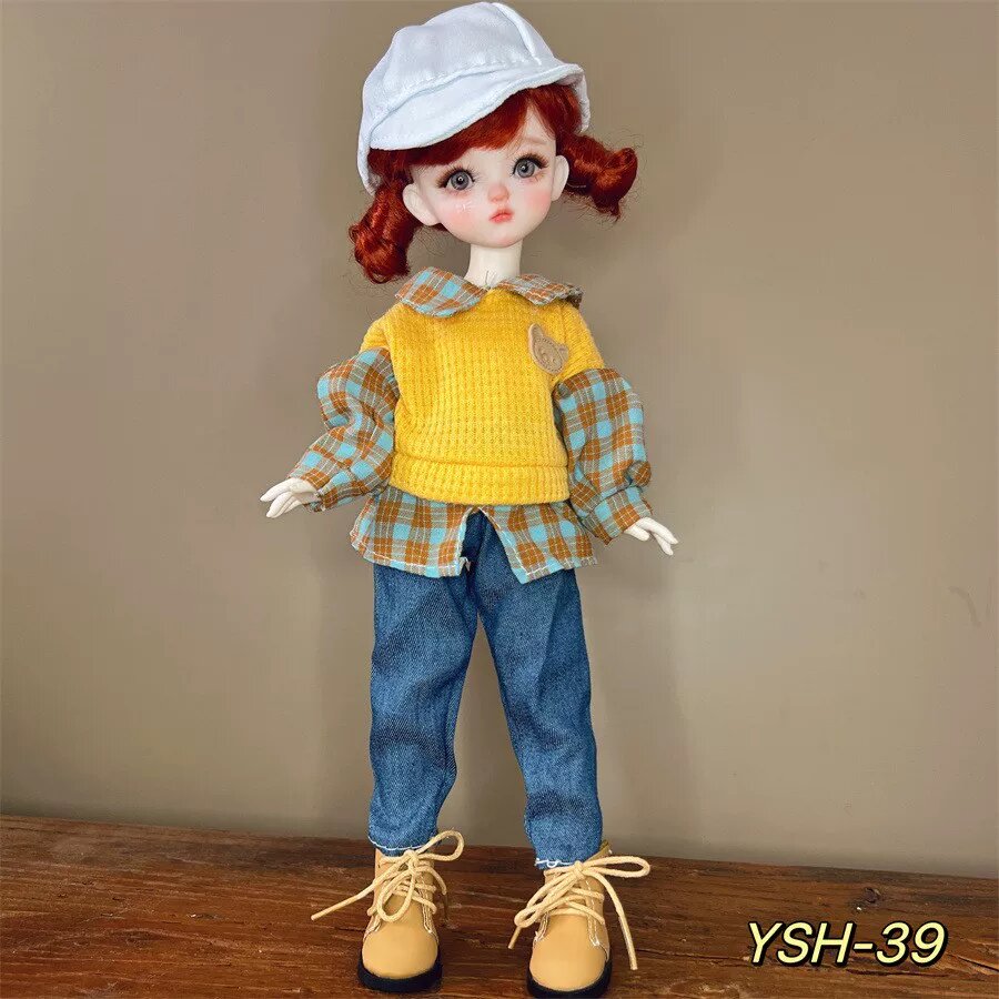 Комплект повседневной одежды на осень/зиму для куклы BJD 6 дюймов — Лолита-платье и юбка, подходит для кукол 15 см