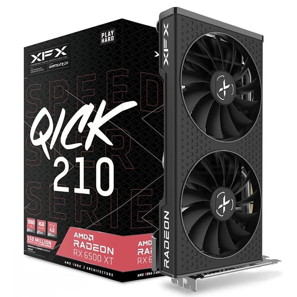 Видеокарта XFX Speedster QICK 210 AMD Radeon RX 6500 XT Core 4 ГБ (RX-65XT4DBDQ)