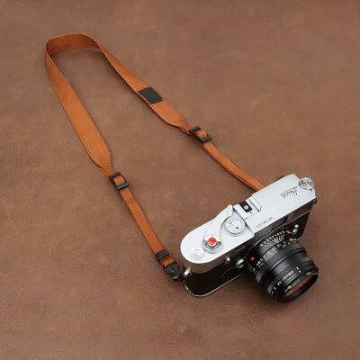 Простой ремешок для камеры для DSLR, зеркальных, Leica, Ricoh - регулируемый плечевой ремень в коричневом цвете