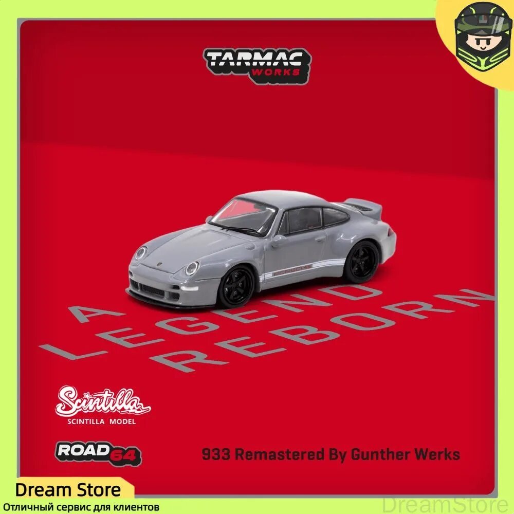 Машинка Tarmac works 1/64 993 Remastered By Gunther Werks Grey - ROAD64 Литой под давлением автомобильной модели