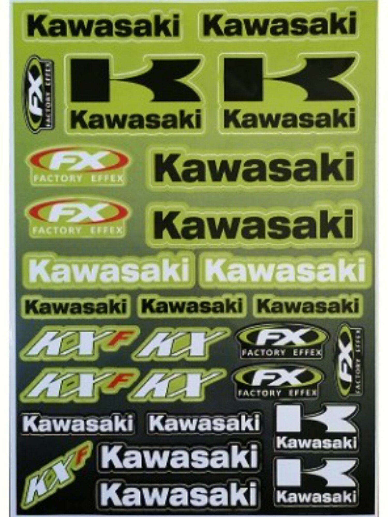 Наклейка на авто, мотоцикл "Kawasaki FX" Кавасаки 250х350мм стикеры на мото