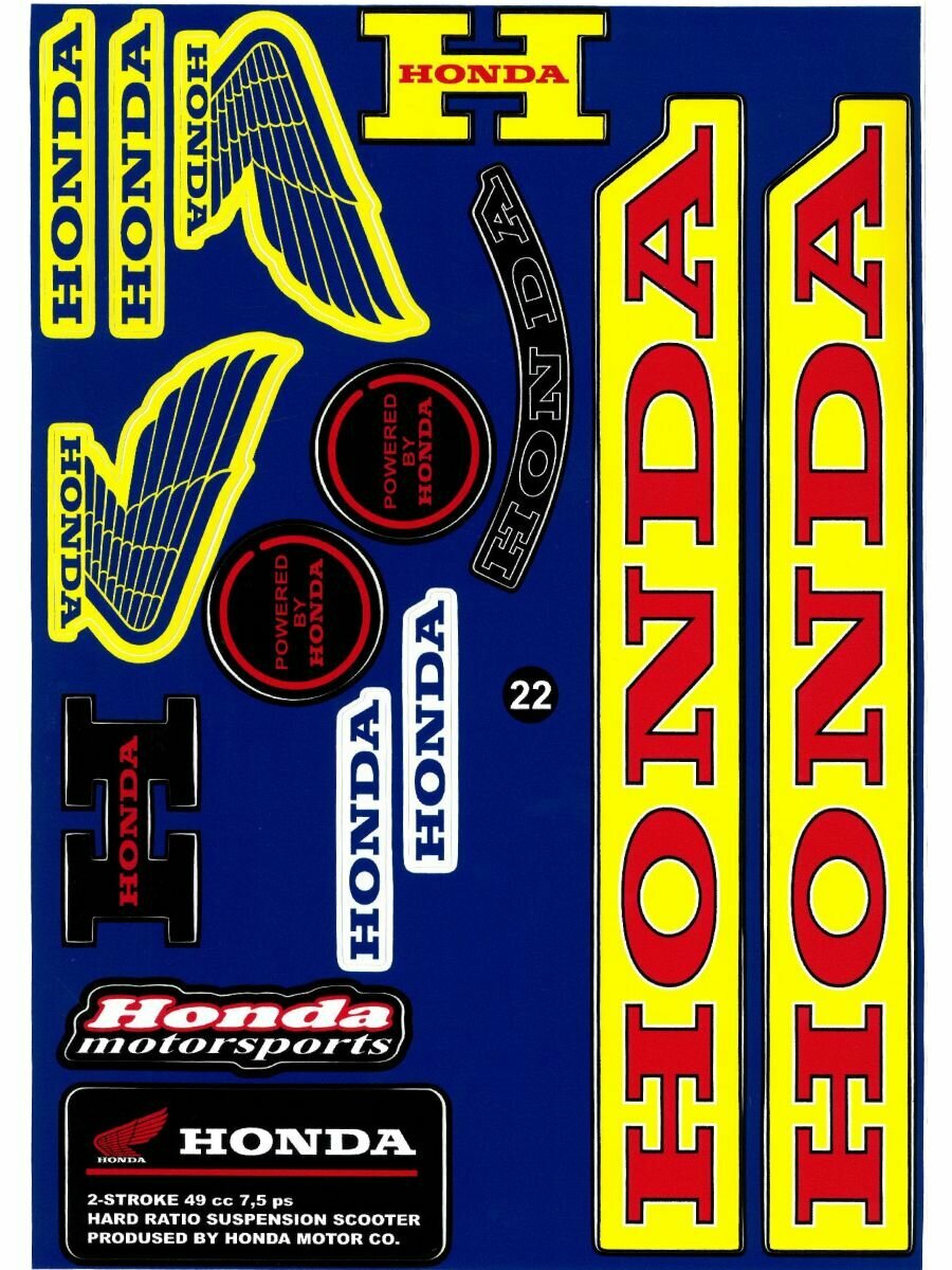 Наклейки на мотоцикл, автомобиль, питбайк стикеры Honda Хонда для эндуро