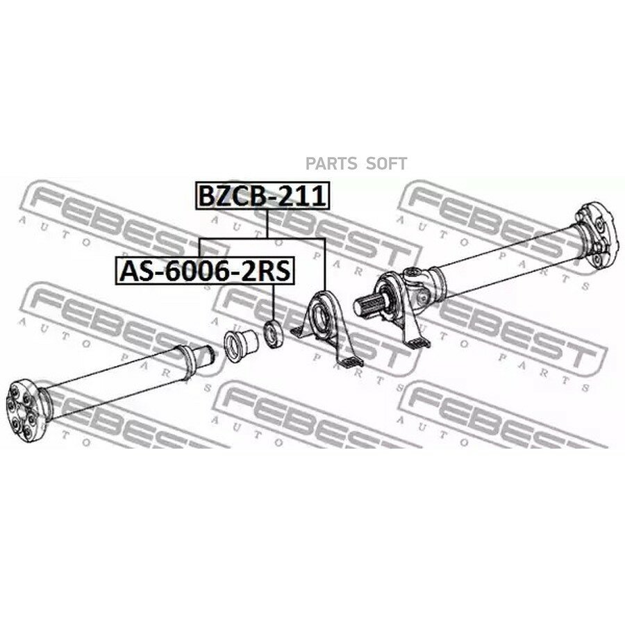 FEBEST BZCB-211 Опора кардана с подшипником MERCEDES W210 BZCB-211