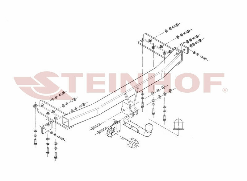 Фаркоп на Nissan X-Trail 2001-2007 (паспорт и сертификат в комплекте)(без электрики) Steinhof. N-100