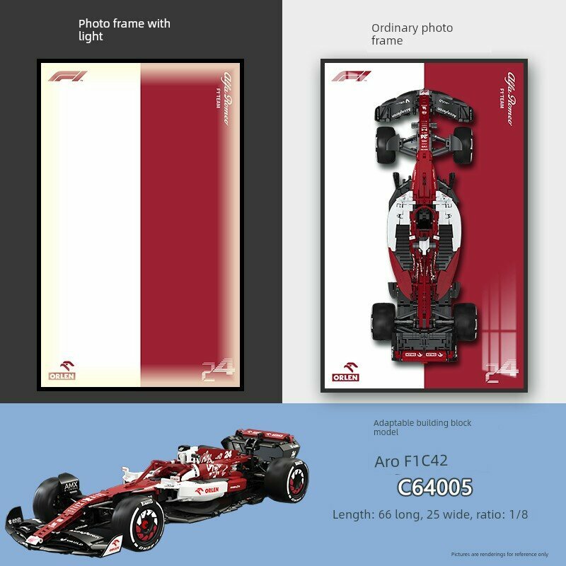 Фотообои CaDA Alfa Romeo F1 Чжоу Гуанью Белый-Красный Зеркальная Отделка Без LED S-Класс 50x80см 3.5мм Алюминиевая Рамка