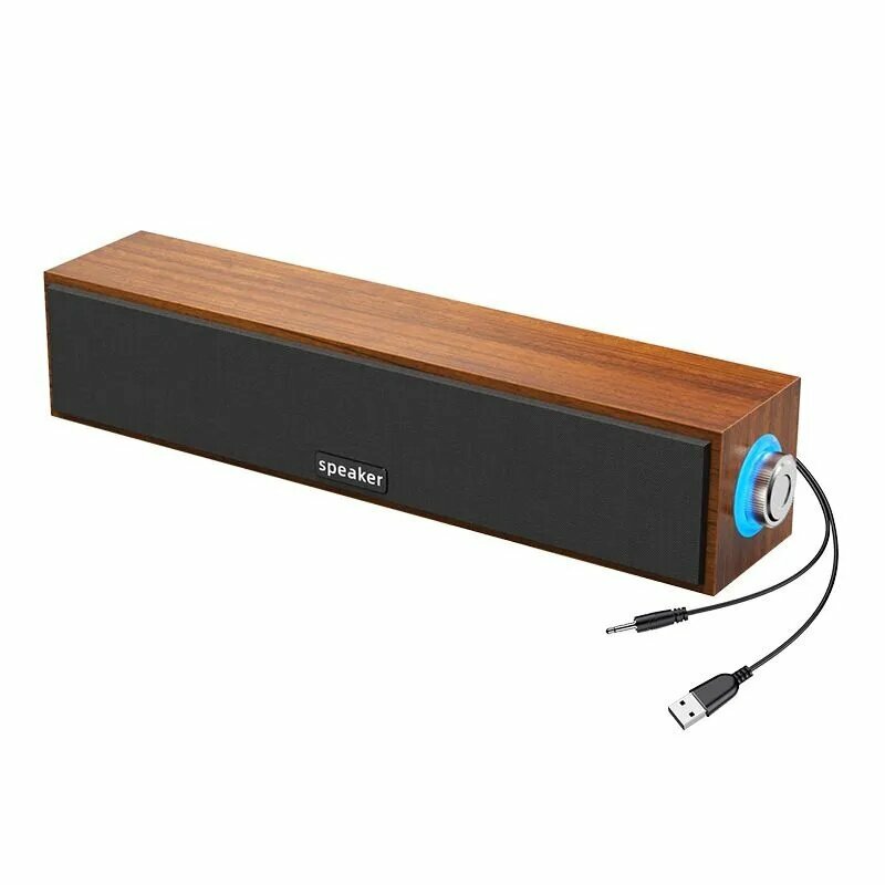 Длинная проводная колонка с Bluetooth, два динамика, USB, для компьютера и ноутбука, сабвуфер, звуковая панель для стола