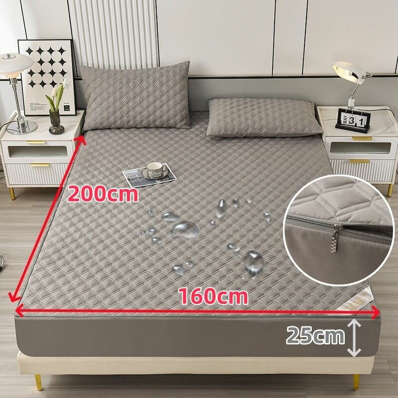 Водонепроницаемый стеганый чехол для матраса с застежкой-молнией; Чехол для матраса с шестью сторонами, все включено
