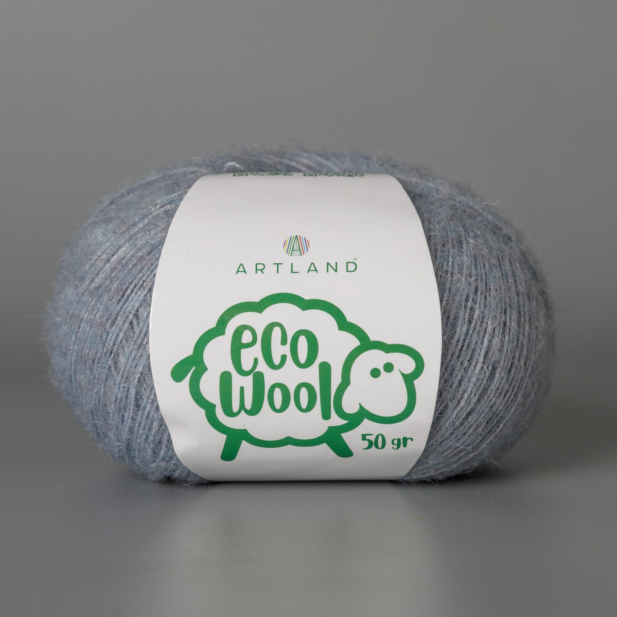 Пряжа для вязания Artland Eco Wool 5 мотков (380 м, 50 гр), цвет 53 серо-голубой