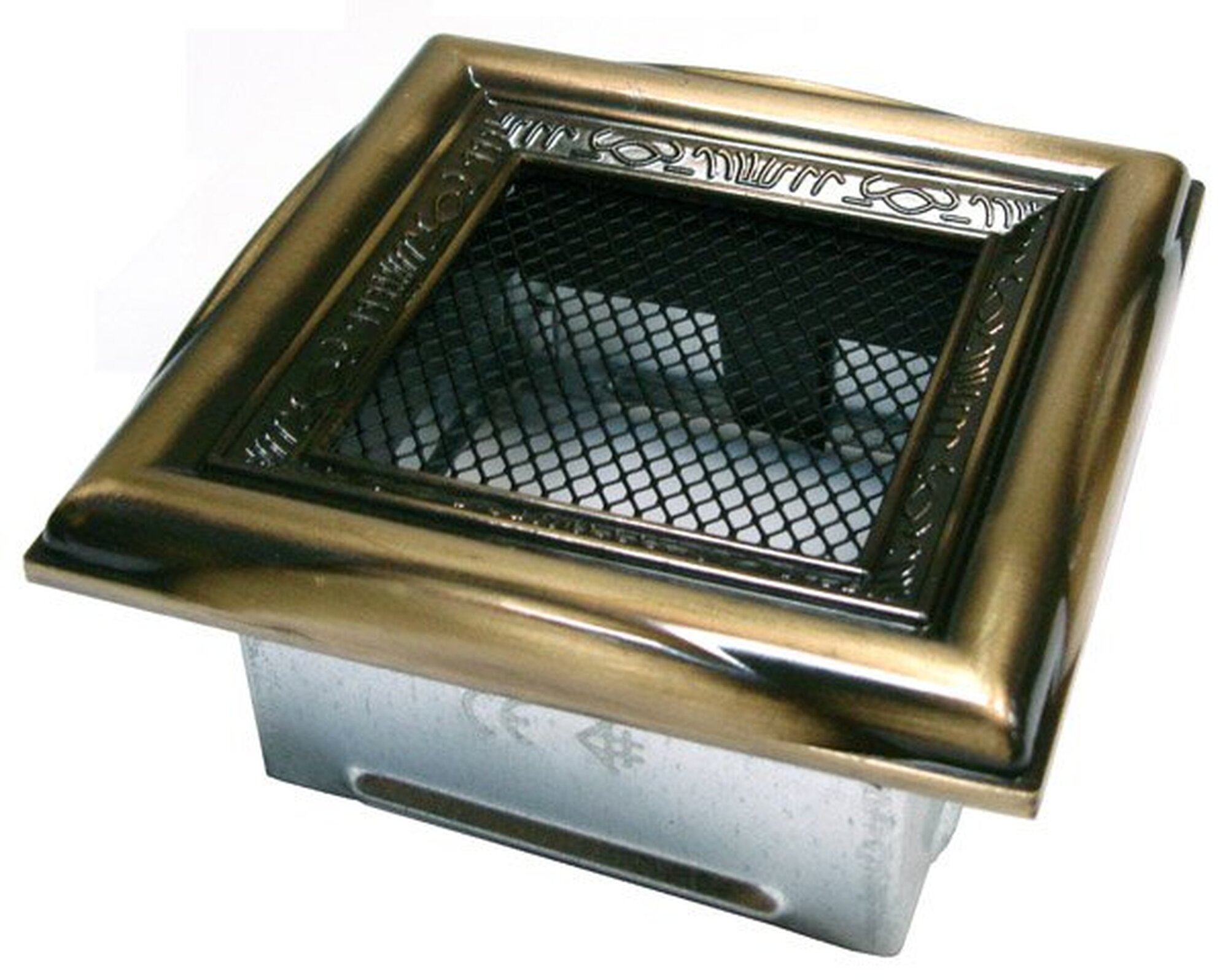 Вентиляционная решетка для камина Kratki (Польша) Рустик червленое золото 11х11 см