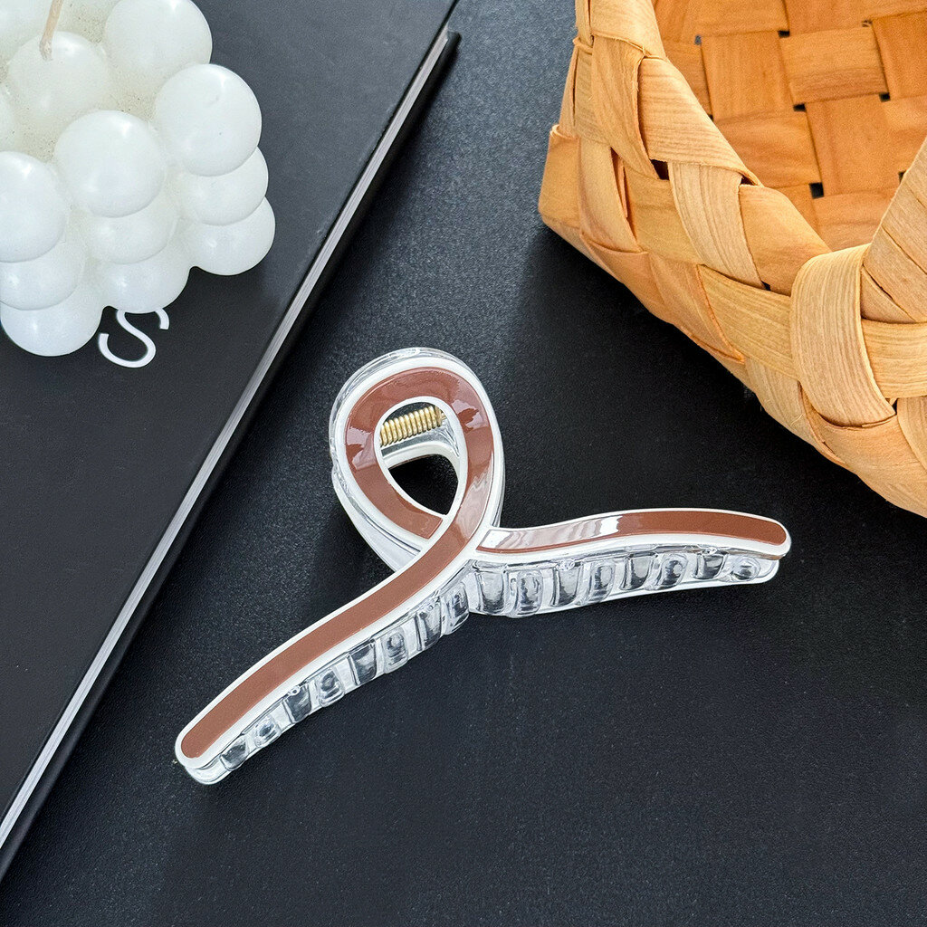 Подобие для волос белая акула модный аксессуар для стильных причесок и летних образов для женщин темно-кофейная акула 13 см