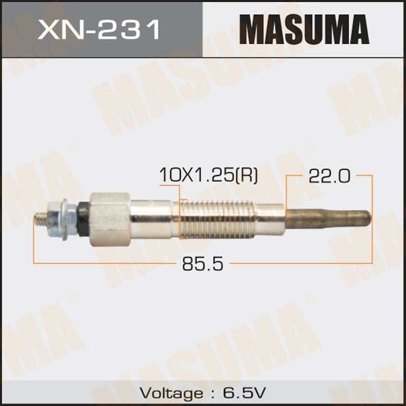 Свеча накаливания MASUMA XN-231 Nissan Patrol, Caravan, Cedric, Crew, Laurel, Safari 88-97