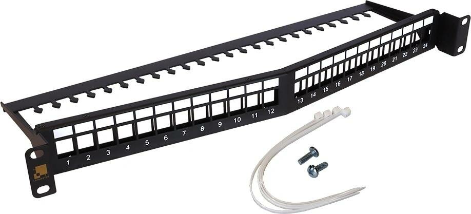 Патч-панель Lanmaster наборная 19", 1U, порты 24хRJ45, UTP (LAN-PPAR24OK-UTP)