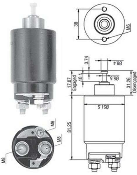 Реле стартера втягивающее M.MARELLI 940113050264 Ford