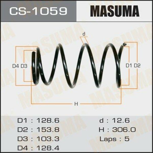 Пружина подвески передняя MASUMA CS-1059 Toyota Probox, Succed 02-07
