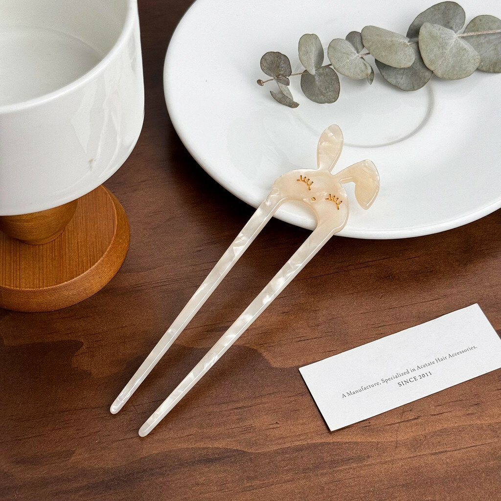 Заколки для волос из ацетата роскошные дизайнерские в стилях бабочка и кролик для грациозных женщин кролик белый