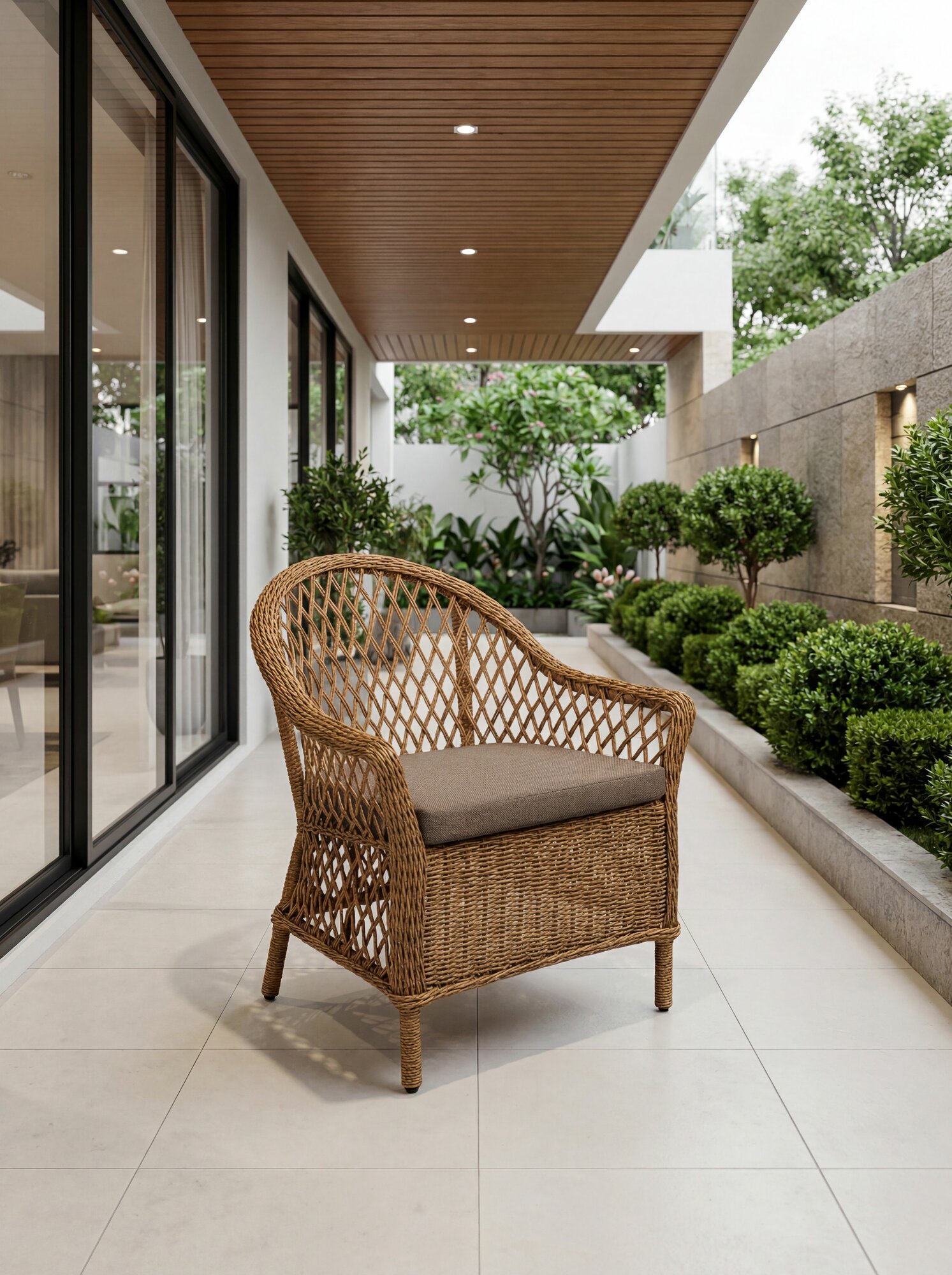 Кресло из ротанга, Nova, Американский орех, для дома, дачи, террасы и кафе, садовая плетёная мебель