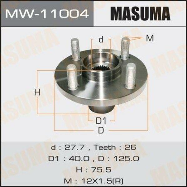 Подшипник передней ступицы MASUMA MW-11004 Toyota Corolla Ce120, Nze120 00-06