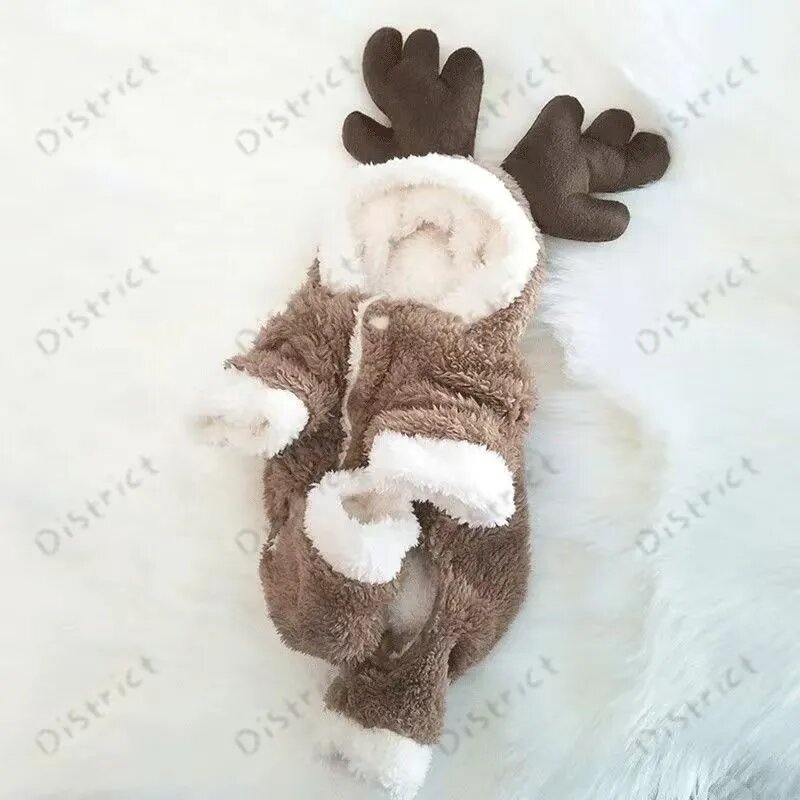 Теплая зимняя одежда для собак и кошек XXL, коричневая, из пуховой коралловой фурки, длина спины 38.5 см — фото 1