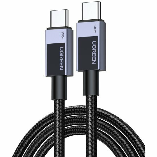 Кабель Ugreen L512 USB-C - USB-C, 0,5 м, черный (35985)