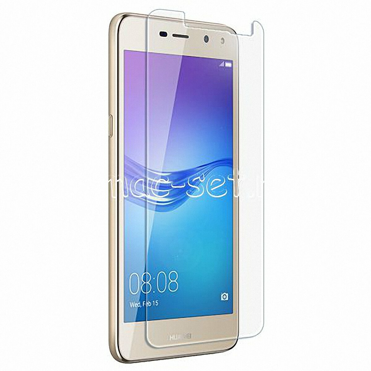 Защитное стекло для Huawei Y5 (2017) / Y6 (2107) прозрачное на плоскую часть экрана