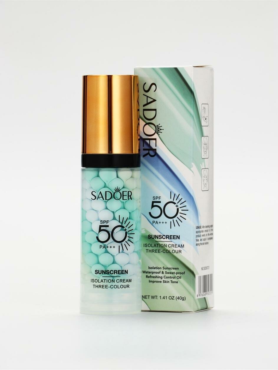 Крем-консилер под макияж 3 в 1 SADOER, трехцветный, 10174639