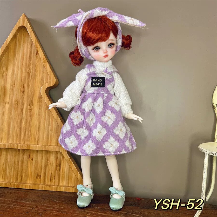 Комплект повседневной одежды на осень/зиму для куклы BJD 6 дюймов — Лолита-платье и юбка, подходит для кукол 15 см