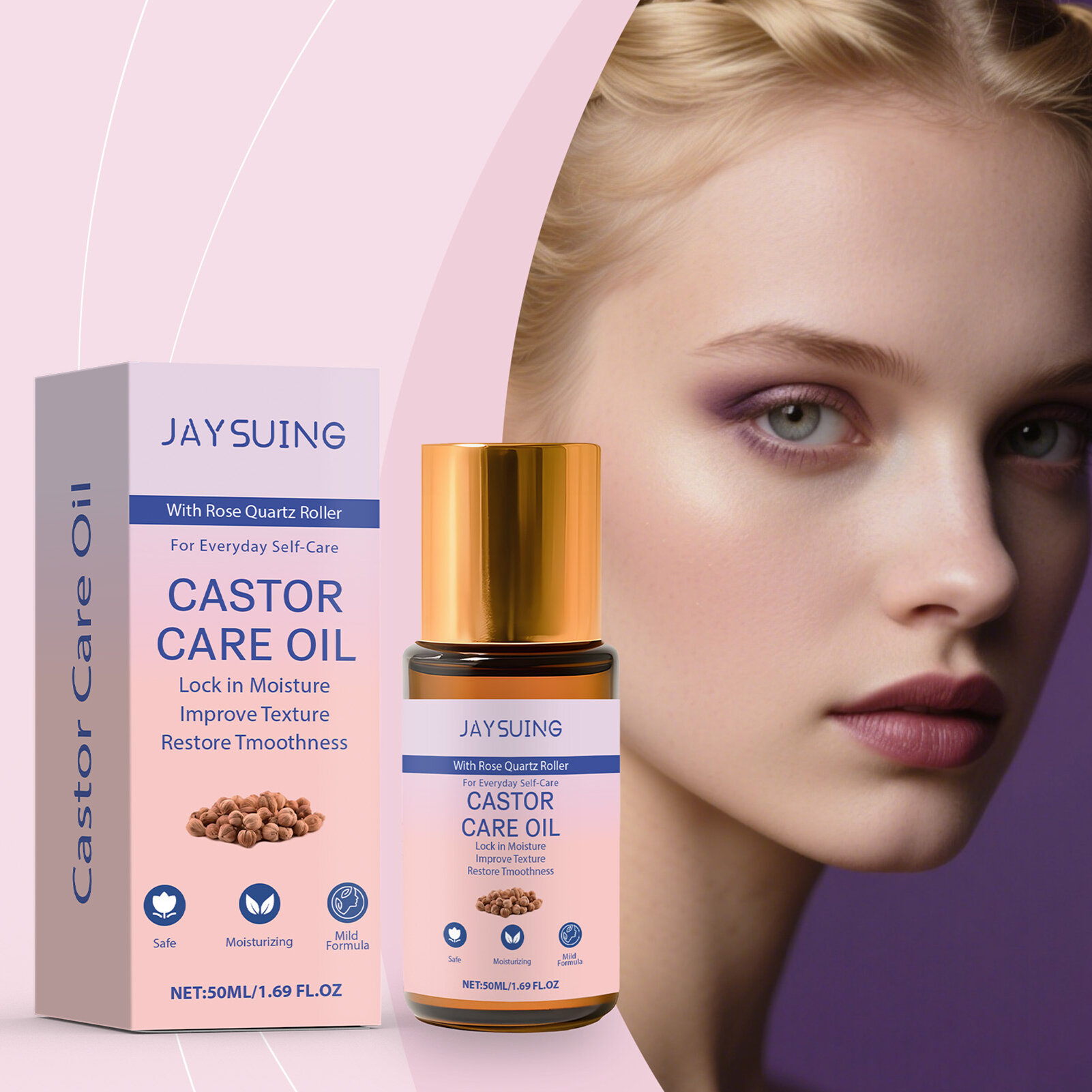 Касторовое масло с роликом 50 мл для ухода за кожей