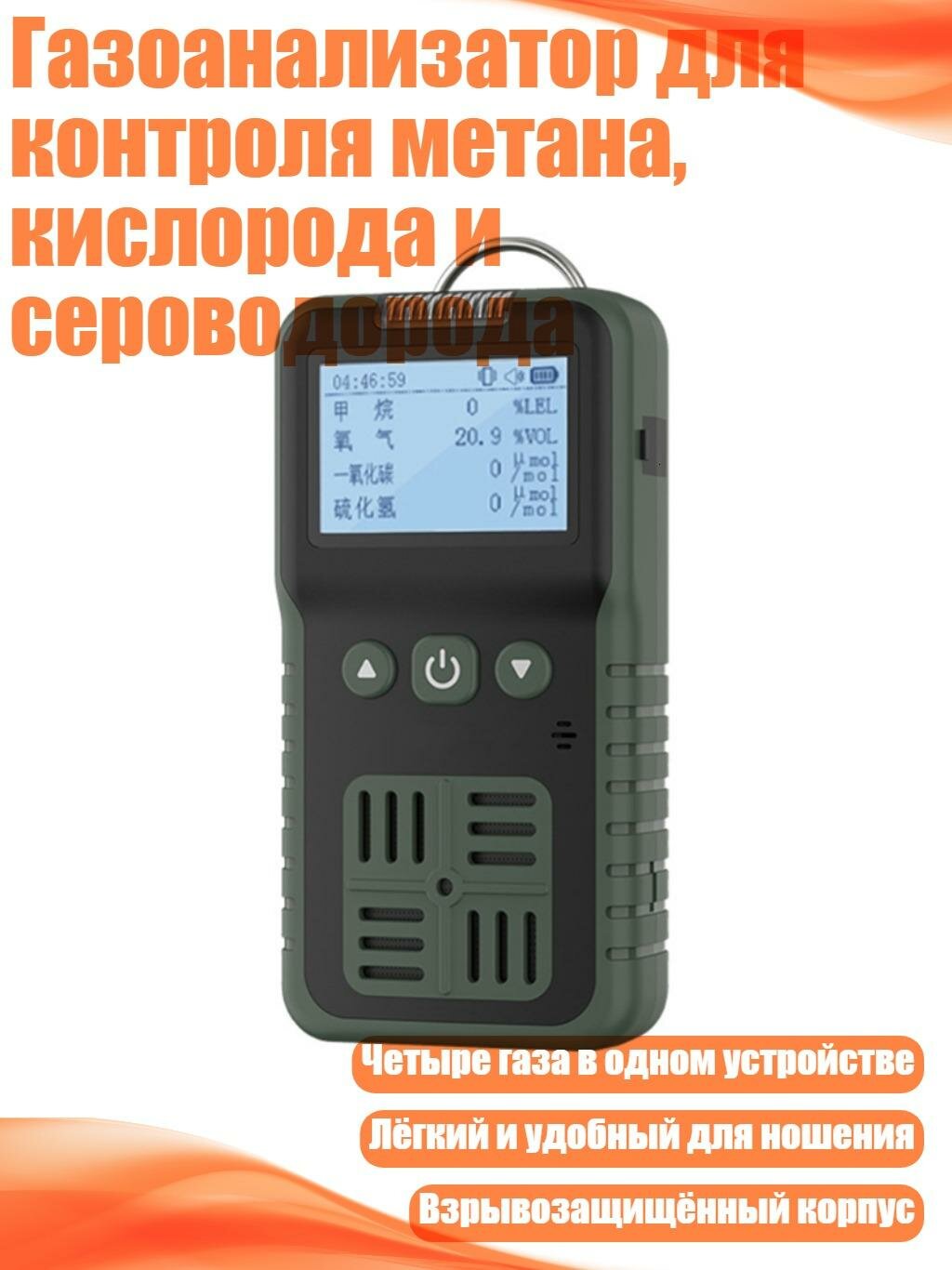 Газоанализатор для контроля метана, кислорода и сероводорода