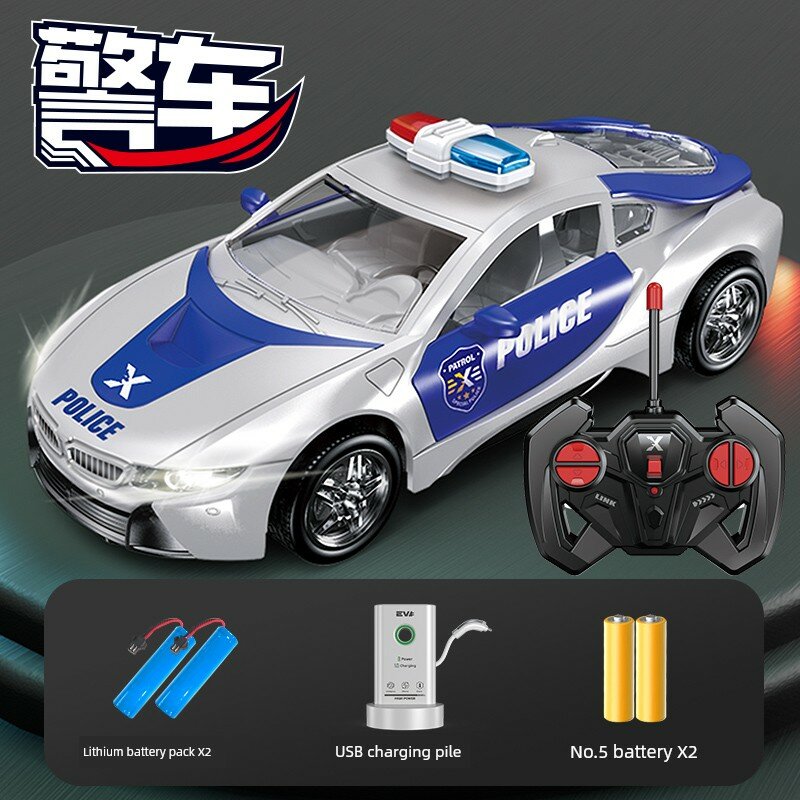 BMW RC полицейский автомобиль с двойными дверьми и светодиодными фарами, 2 аккумуляторные батареи и зарядное