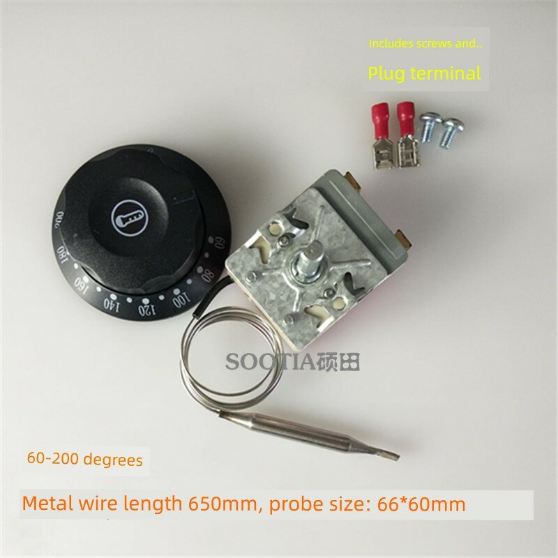 60-200°C красная база контроллер температуры для фритюрниц, духовок и электрических жаровен — безопасный выключатель