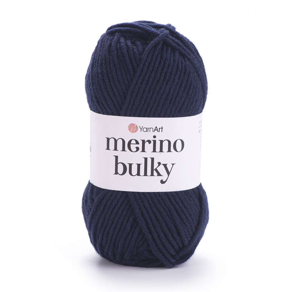 Пряжа для вязания YarnArt Merino bulky 583 тёмно-синий 100 гр/100 м 25% шерсть, 75% акрил