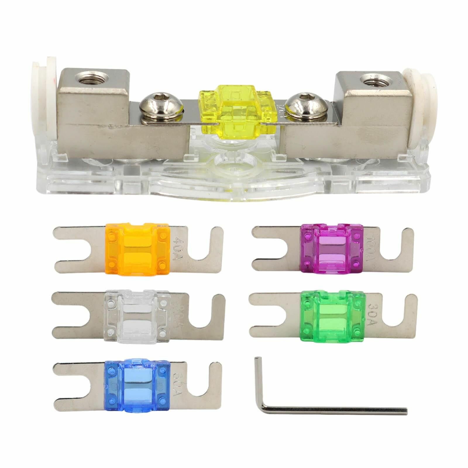 Держатель мини-предохранителя ANL 120А с проволокой для автомобильных аудиосистем, защита 12-32В, комплект с предохранителями