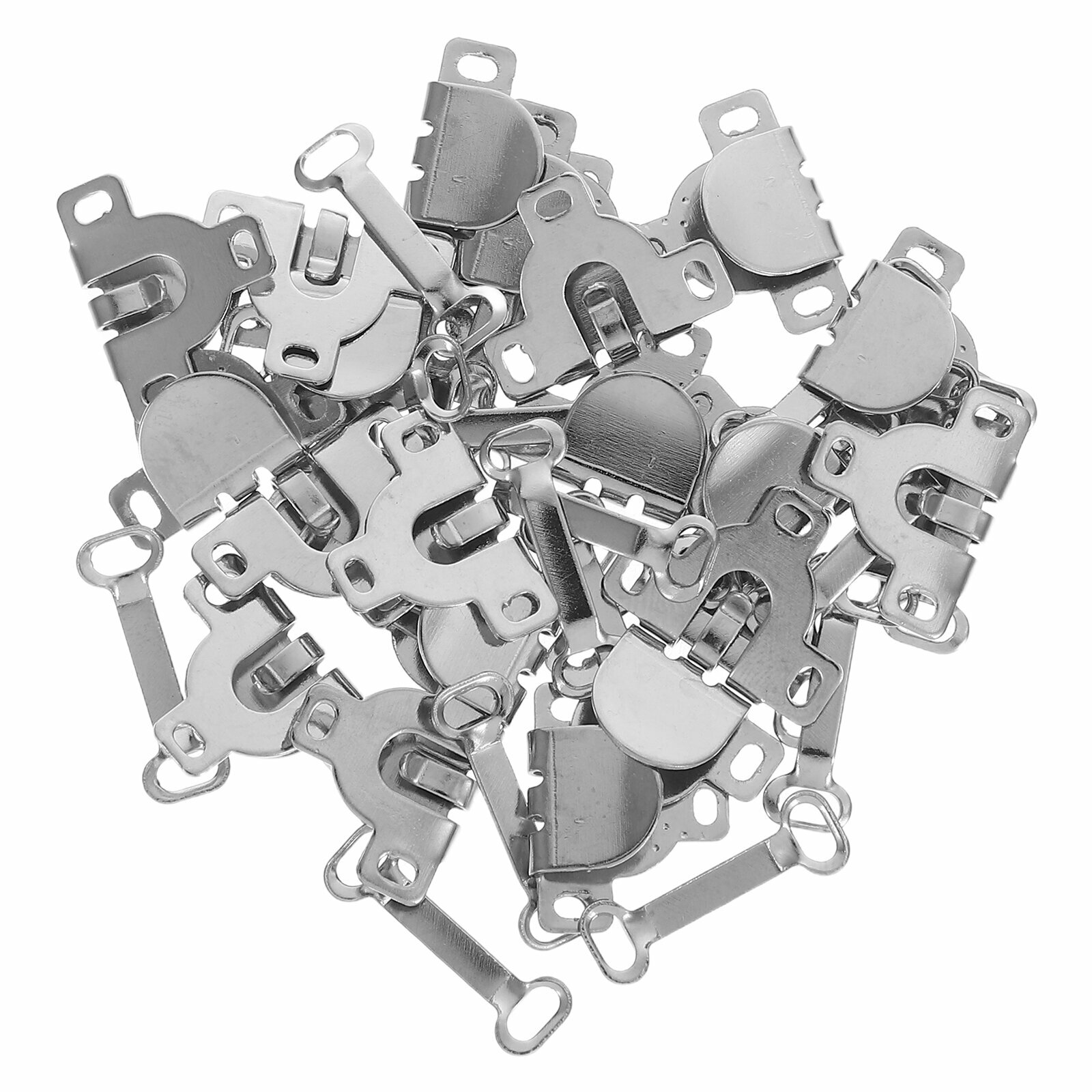 Набор из 60 серебристых металлических крючков и глазков для шитья