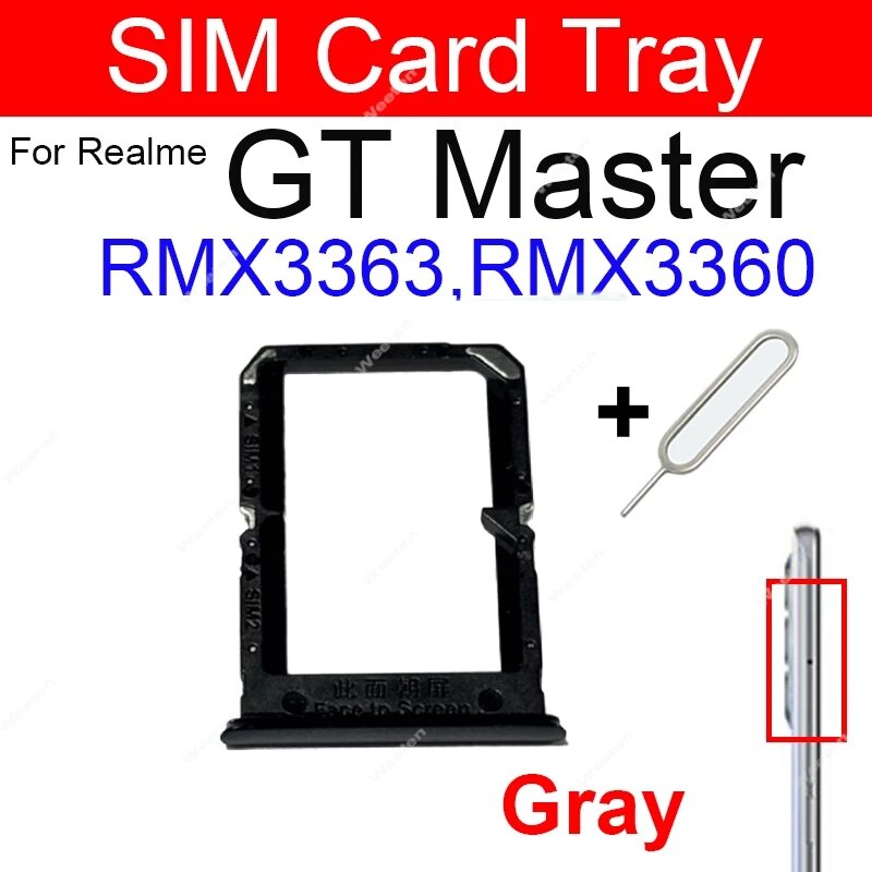 Лоток SIM-карты Realme GT Master Gray RMX3363, RMX3360