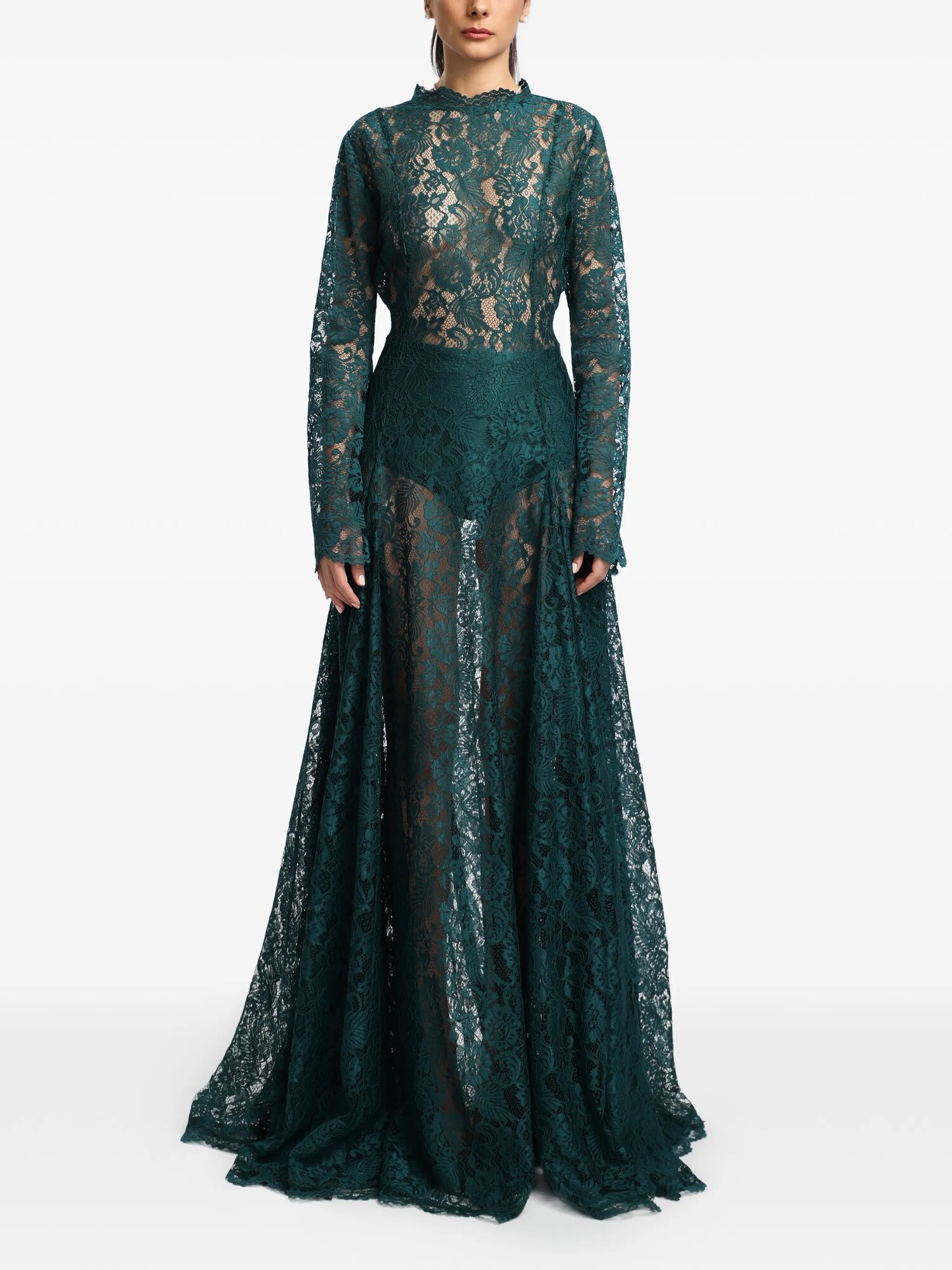 Платье Inara lace long-sleeve maxi dress