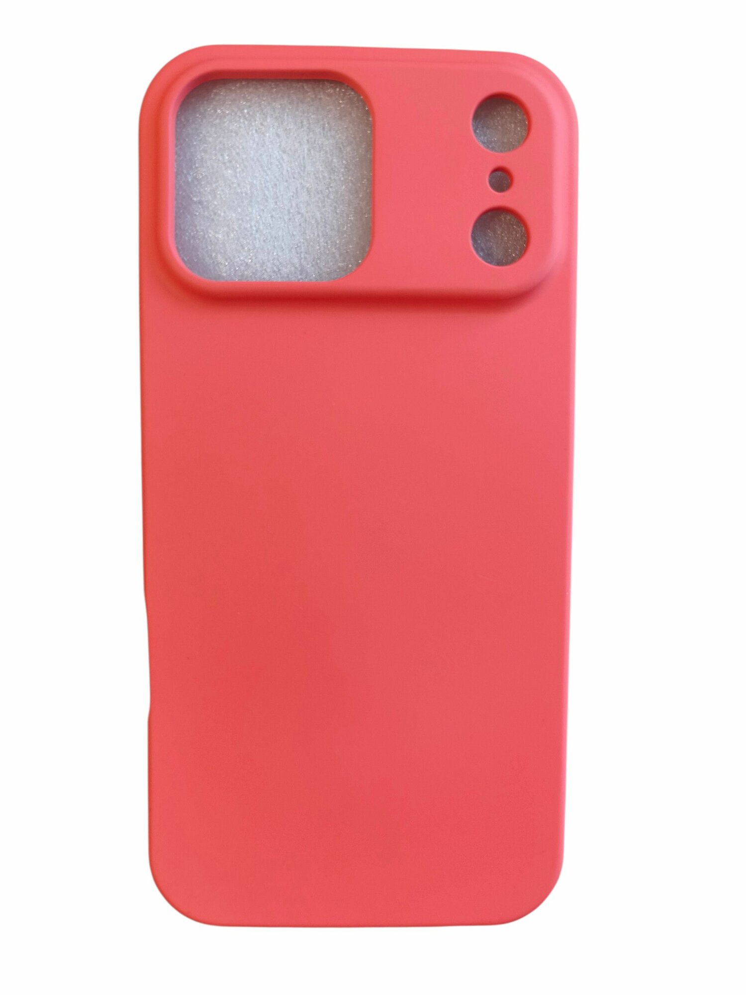Чехол на iPhone 17 Pro Max розово-красный с защитой камеры для айфон 17 про Silicone case soft Touch Orange rose силикон кейс мужской, женский