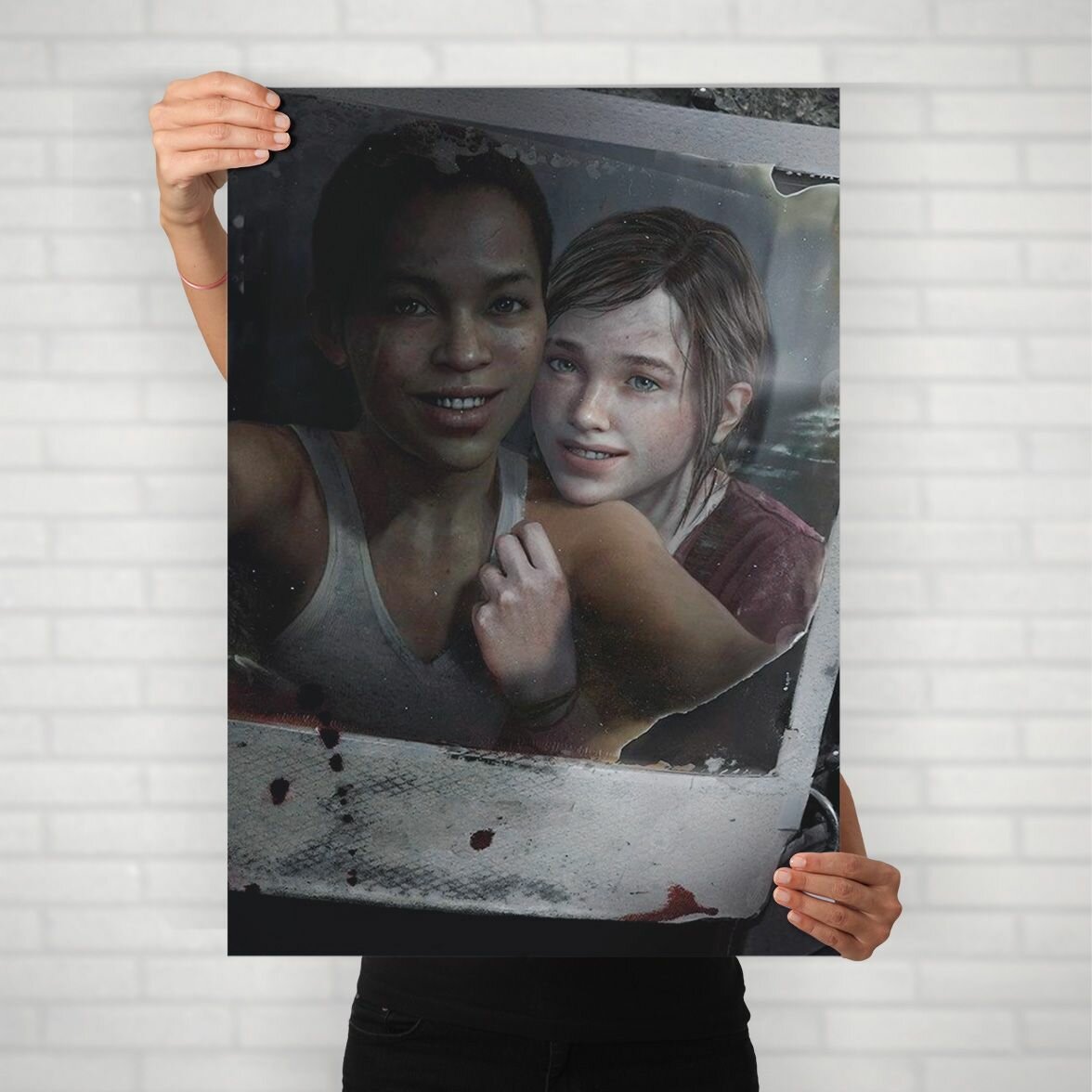 Плакат на стену для интерьера The Last of Us (Сэм, Элли) - Постер по игре формата А1 (60x84 см)