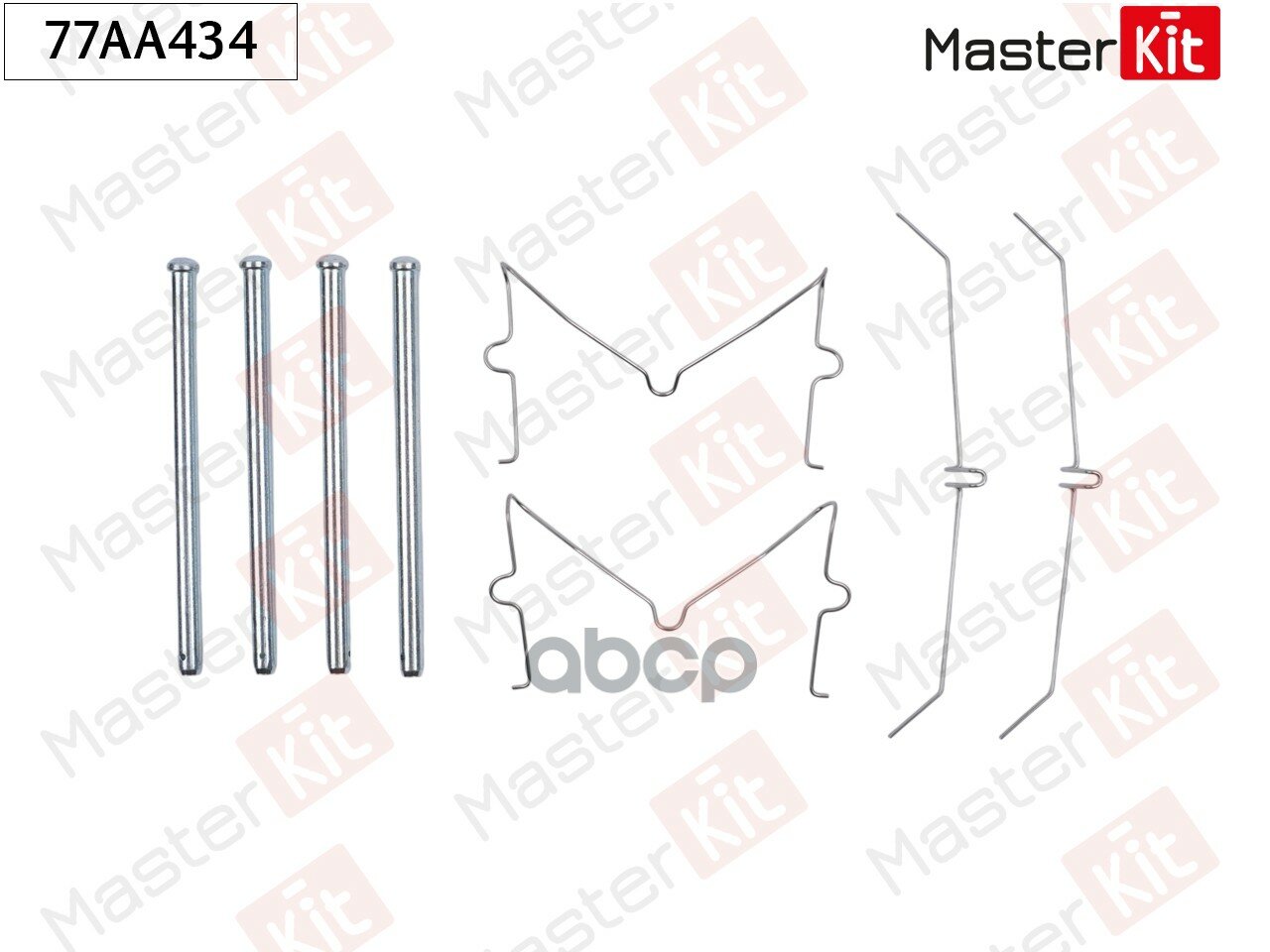 Комплект установочный передних тормозных колодок MasterKit арт. 77AA434
