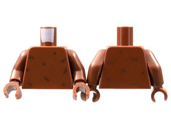 Деталь Lego 973pb4690c01 Torso with Dark Brown Fur Pattern / Reddish Brown Arms with Dark Brown Fur Pattern / Reddish Brown Hands