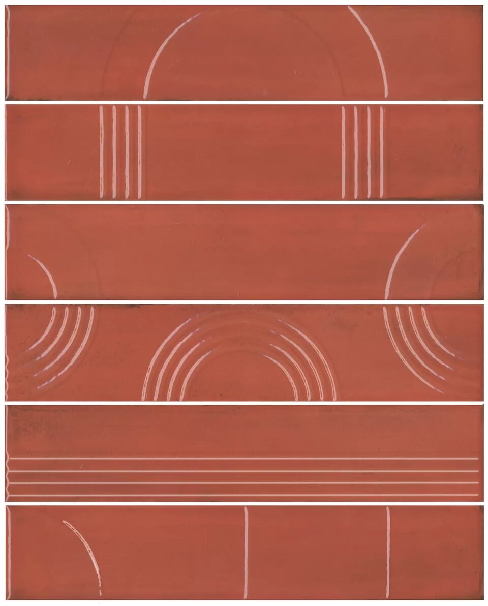 Kerama Marazzi KMP3STA005RN6X Панно Мажорель красный глянцевый (из 6 частей 6х28,5-цена за комплект -6 плиток)