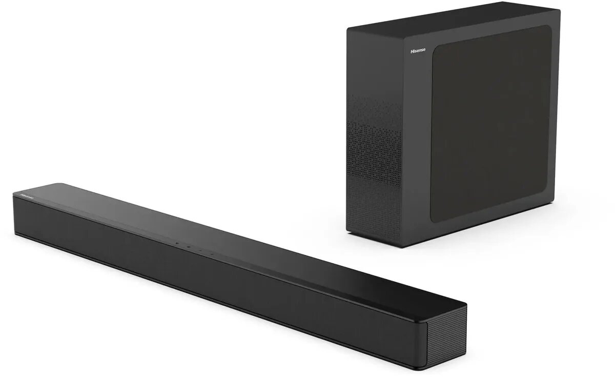 Саундбар Hisense HS2100 черный, формат 2.1, мощность 240 Вт; Bluetooth, HDMI, jack 3.5 мм, ODT Toslink, USB Type-A — фото 1